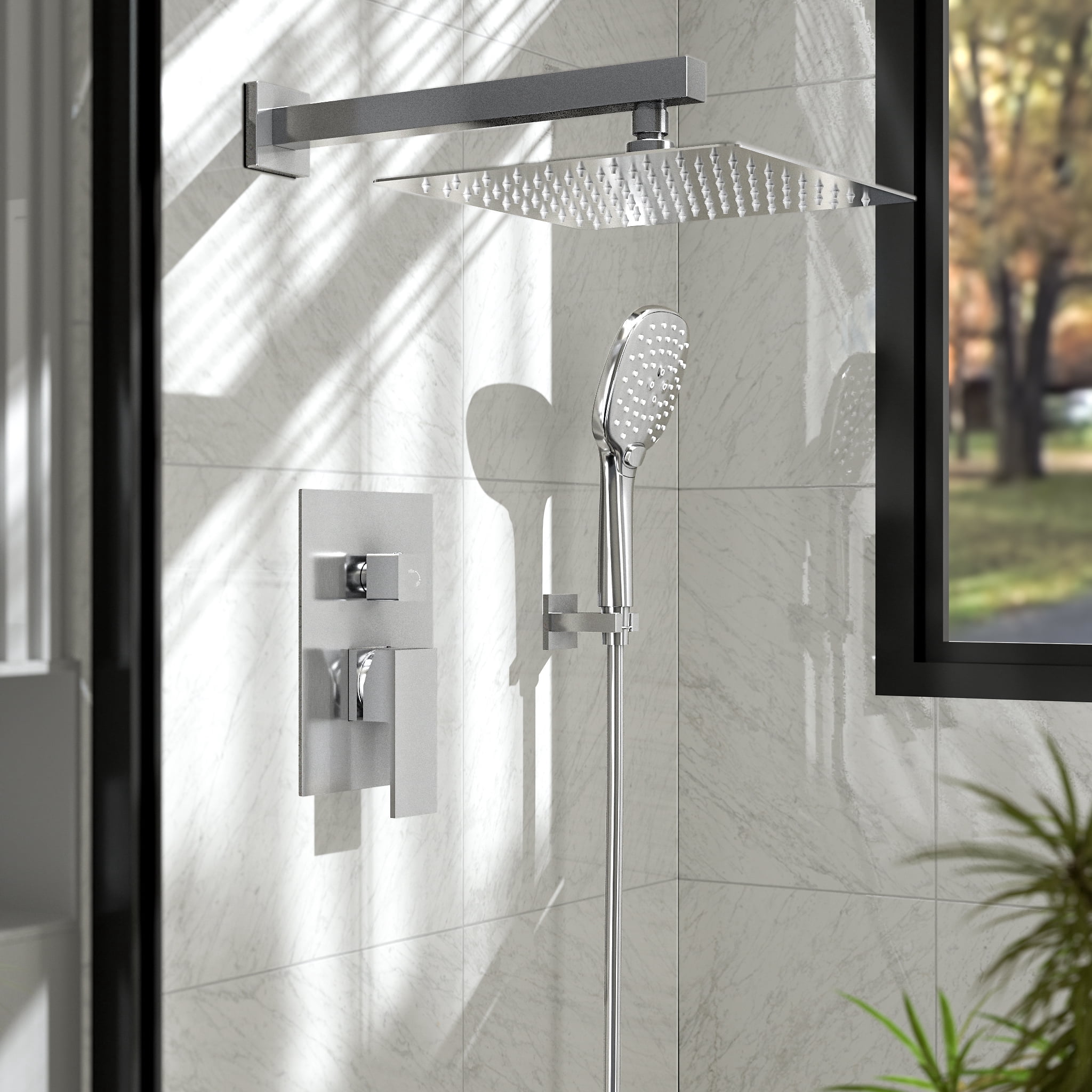 Free Shipping! EVERSTEIN Shower Faucet Set Wall Mount Complete Shower ...
