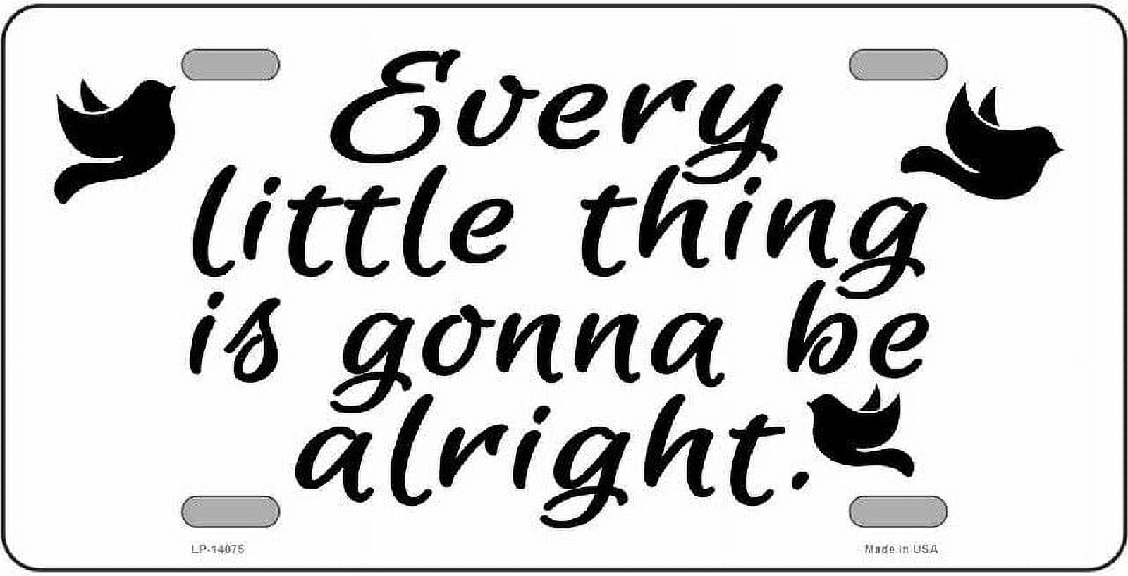 EVERY LITTLE THING IS GONNA BE ALRIGHT METAL NOVELTY LICENSE PLATE ...