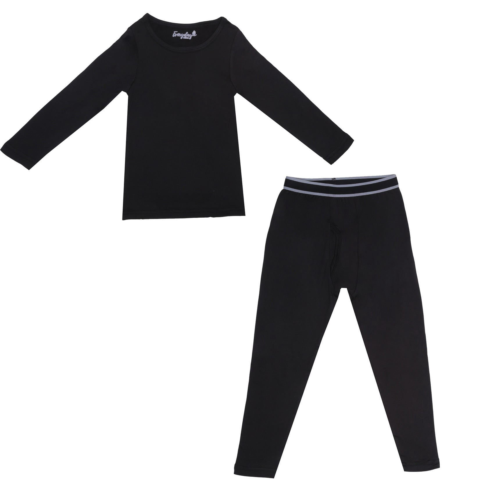 EVERYDAY KIDS Boys Black Thermal Top and Bottom Underwear Set - Walmart.com