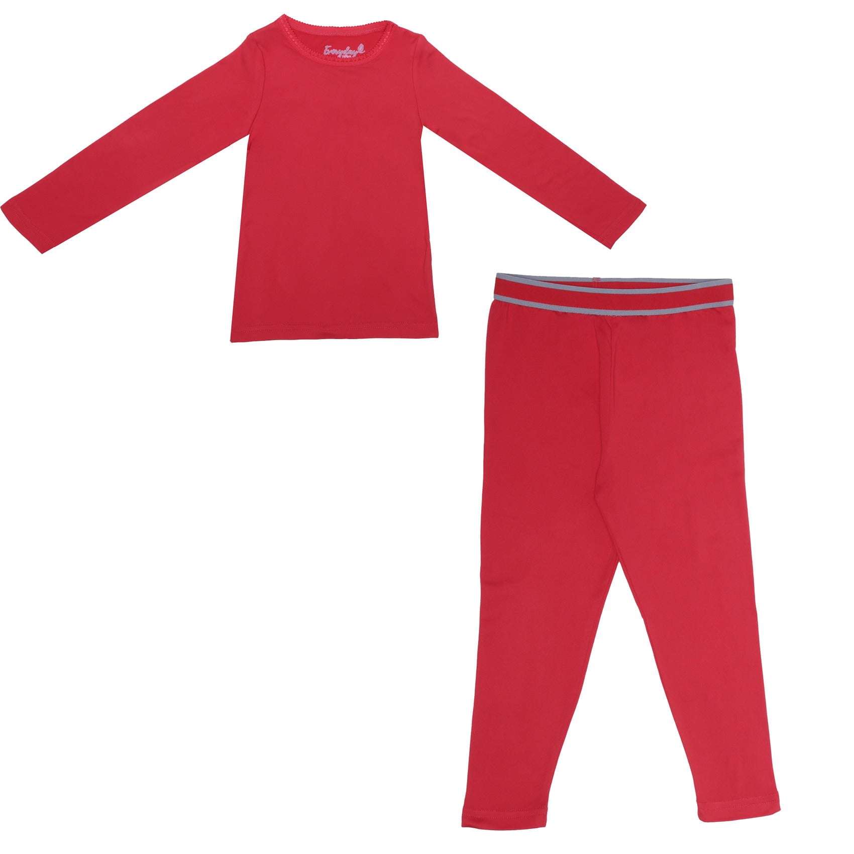 EVERYDAY KIDS Girls Red Thermal Top and Bottom Underwear Set - Walmart.com