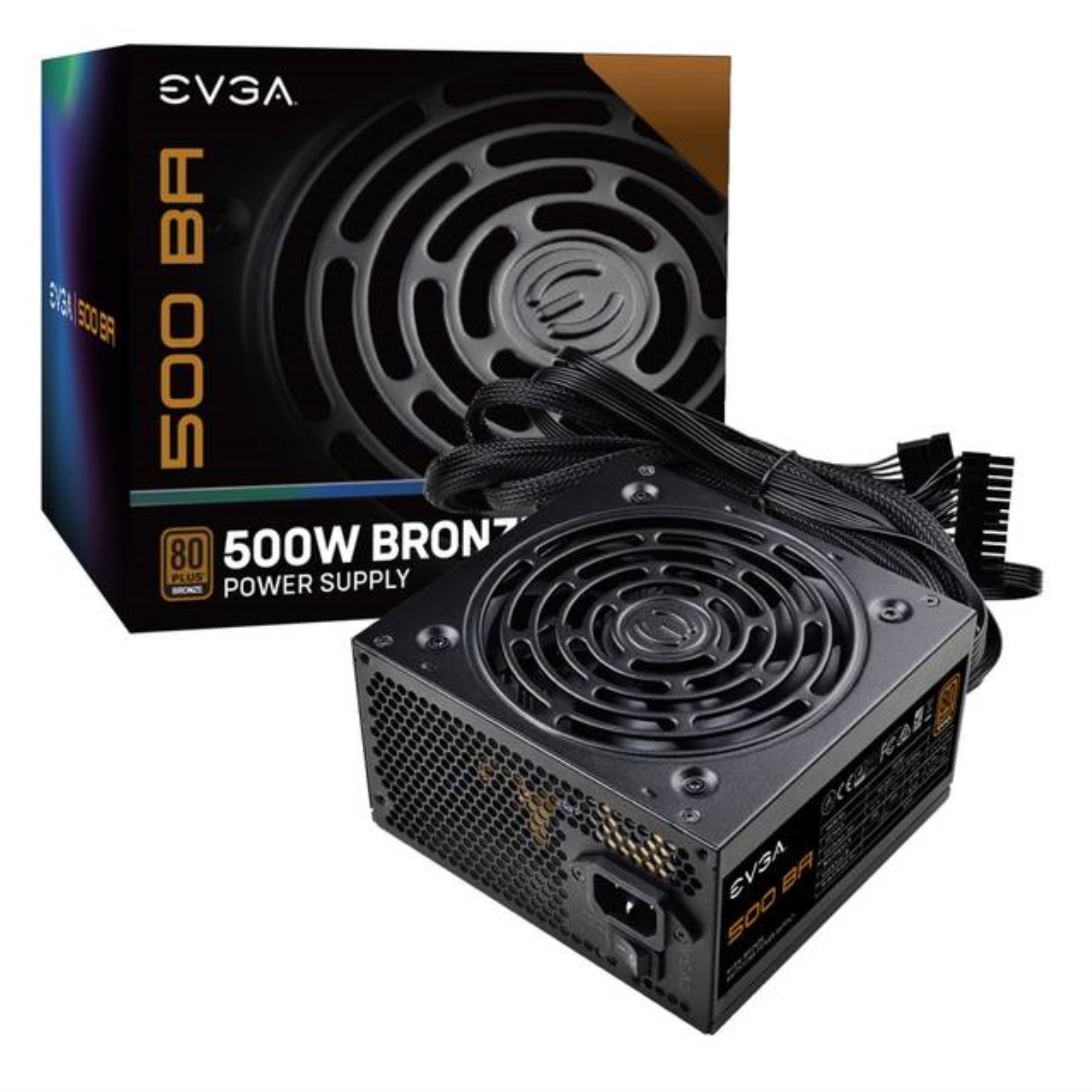 EVGA 100-BA-0500-K1 500 BA, 80+ BRONZE 500W, 3 Year Warranty, Power ...