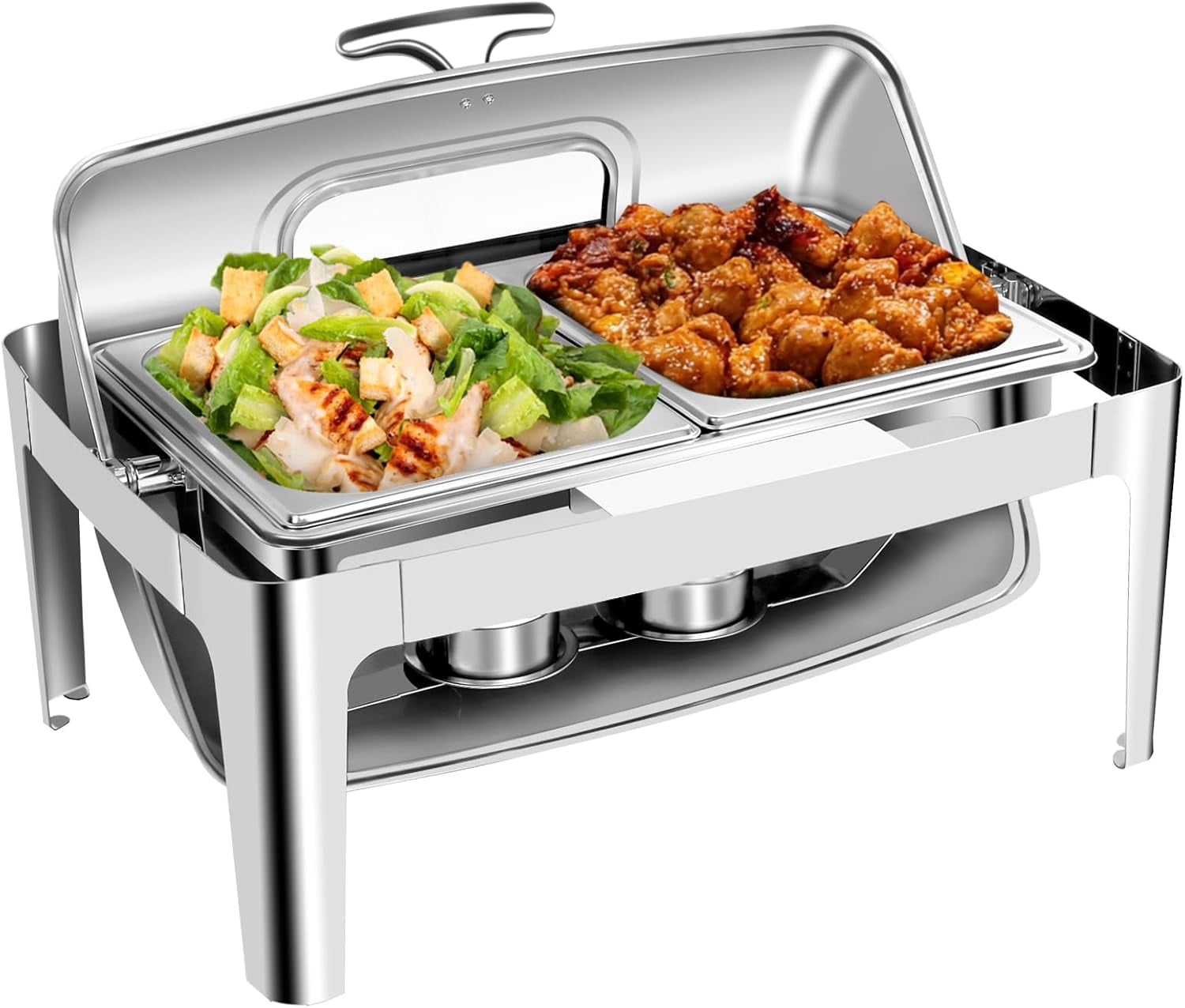 EVGTTI 1 Pack 9.5QT Roll Top Chafing Dish Buffet Set, Stainless Steel ...