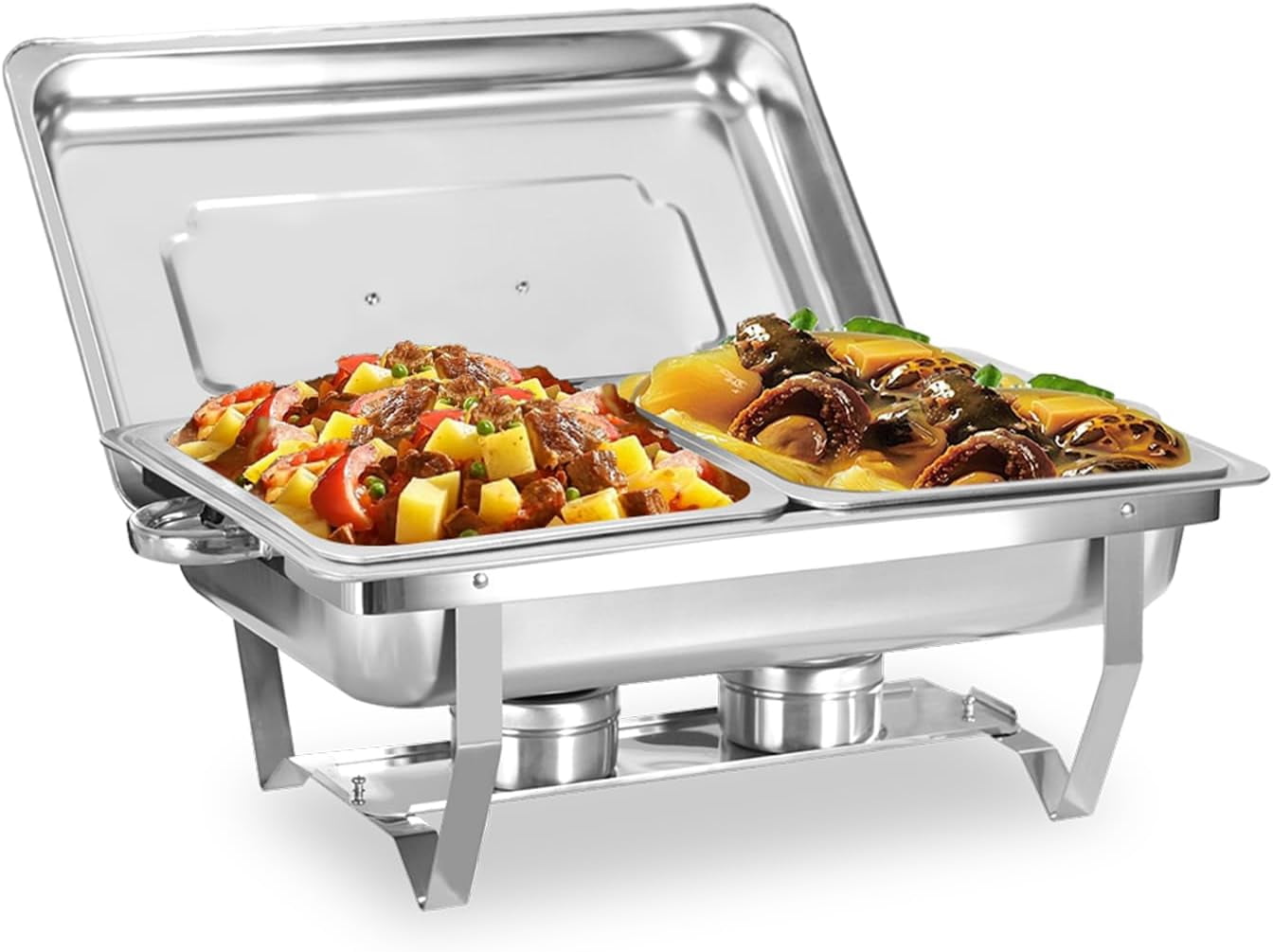 EVGTTI 1 Pack Chafing Dish for Buffet, 8QT Roll Edge Designed Chafing ...