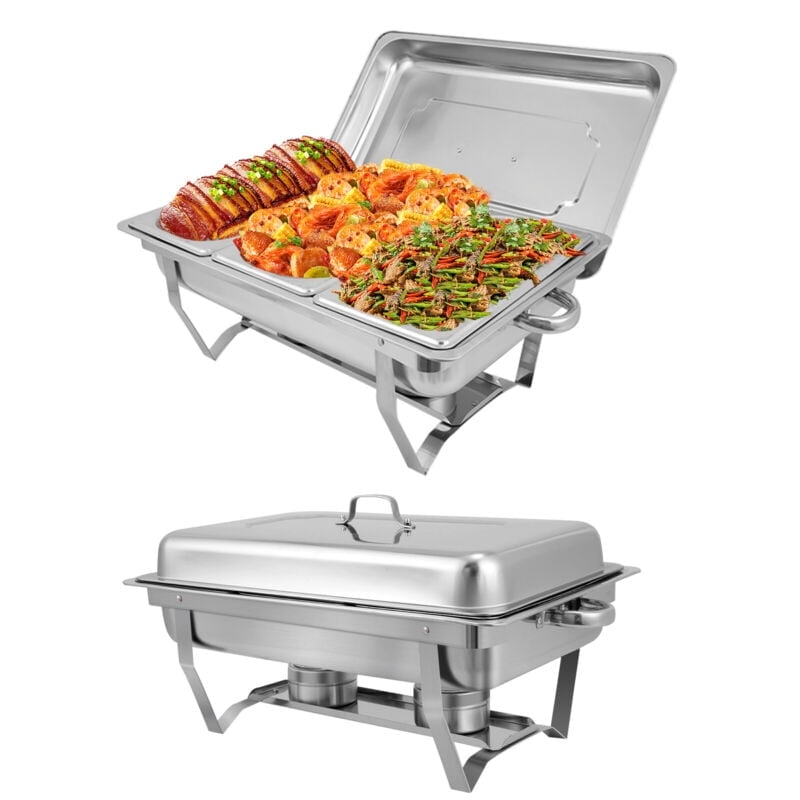 EVGTTI 2 Pack 8QT Chafing Dish Upgraded Stainless Steel Chafer Complete ...