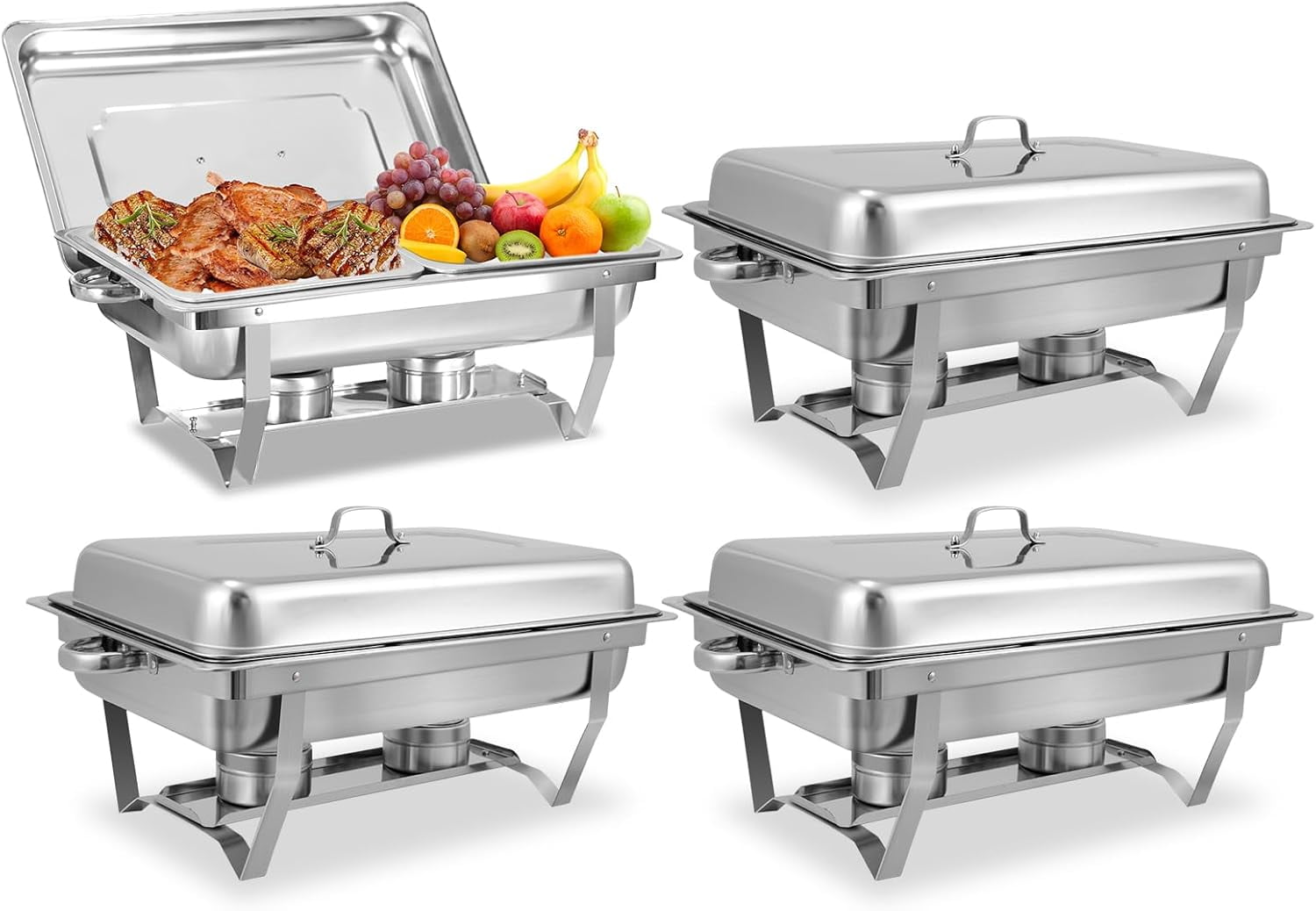 EVGTTI 4 Pack 8 QT Chafing Dish High Grade Stainless Steel Chafer ...