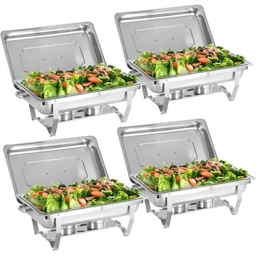 EVGTTI 6 Pack Chafing Dish, High Grade Stainless Steel Chafer, Silver ...