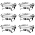 EVGTTI 6 Pack Chafing Dish, High Grade Stainless Steel Chafer, Silver ...