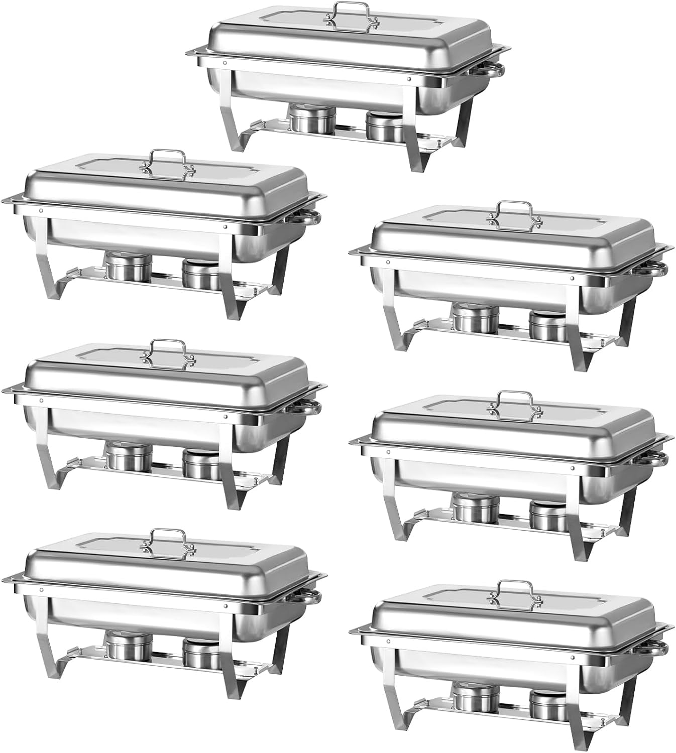 EVGTTI 7 Pack 8QT Chafing Dish for Buffet with Full Size Pan, Stainless ...