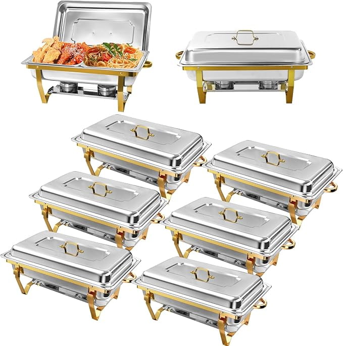 EVGTTI 8 Pack 8QT Chafing Dishes Buffet Set, Chafers for Catering ...