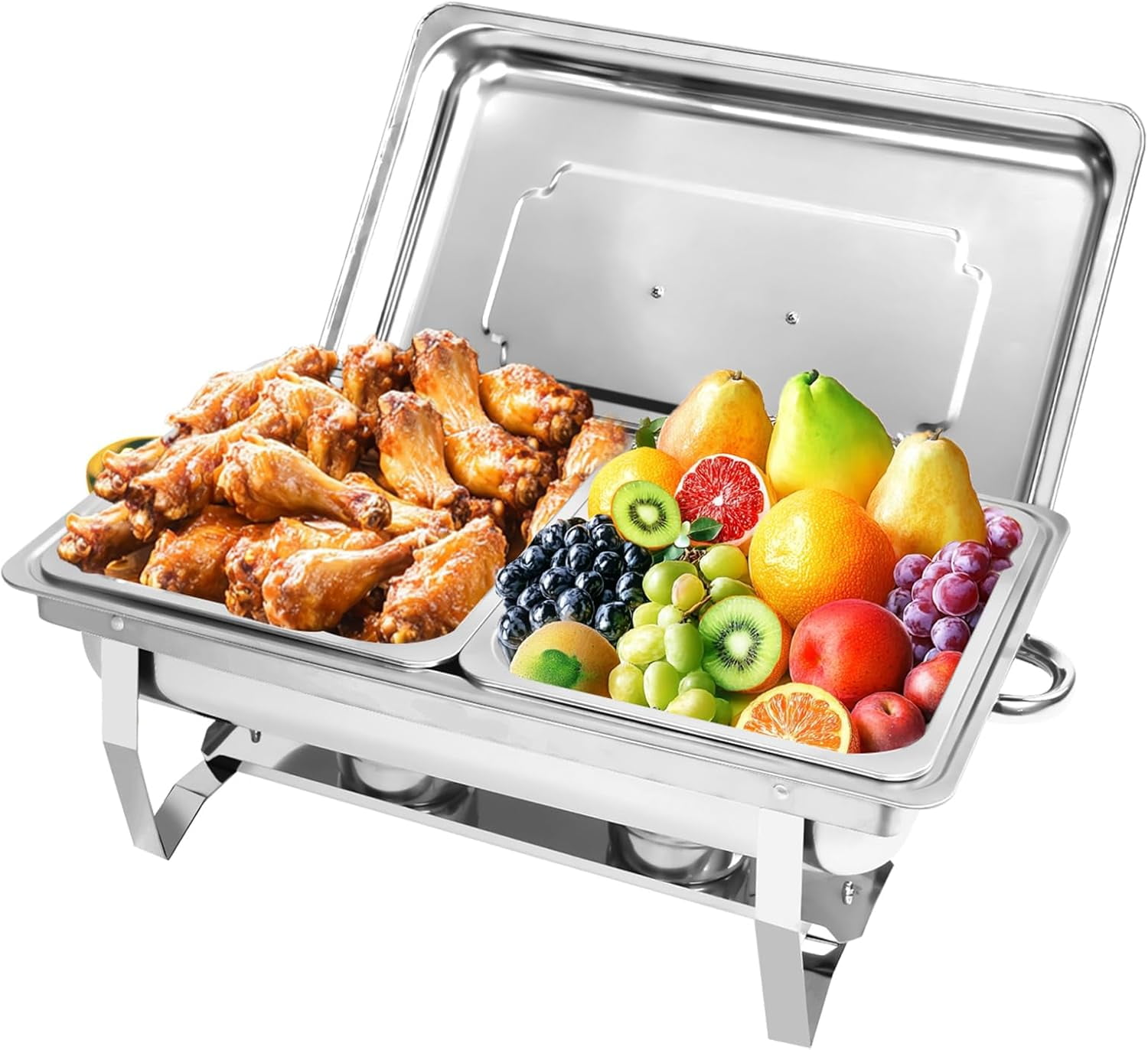 EVGTTI 8QT Chafing Dishes, 1 Pack High Premium Stainless Steel Complete ...