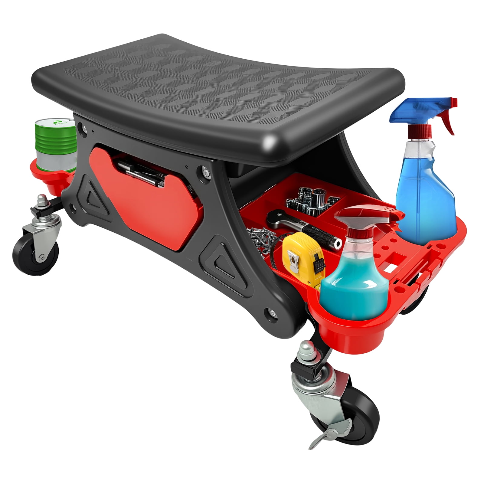 EVGTTI Mechanic Stool, Garage Stool, 300 LBS Capacity Heavy Duty ...
