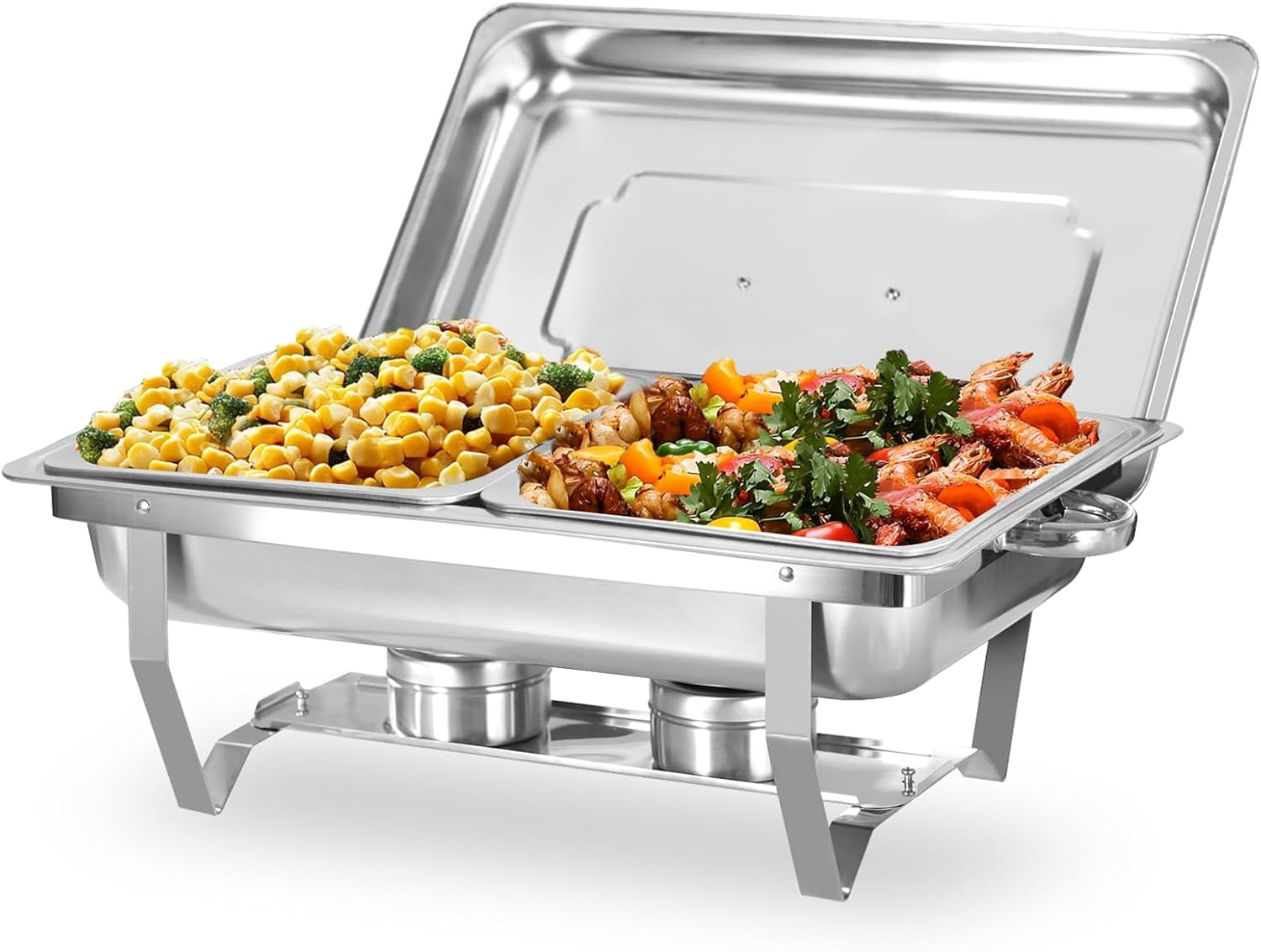 EVGTTI Stainless Steel Chafing Dish Buffet Set, 1 Pack 8 QT Catering ...