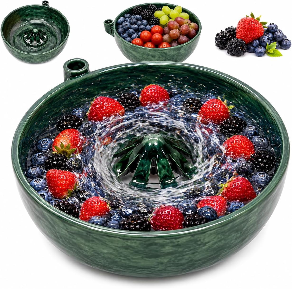 EVHRZN Berry Washing Bowl with Drain Holes, Fruit Rinse Bowl & Berry ...