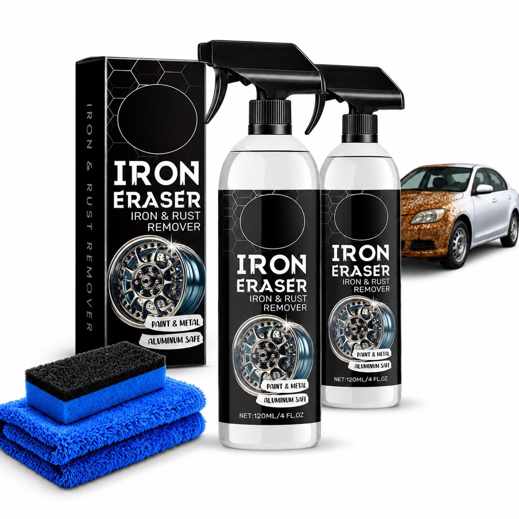 EVHRZN Lanenow Iron Eraser Iron and Rust Remover Spray for Car Wheels ...