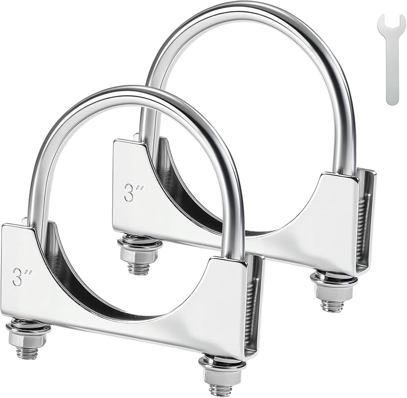 EVIL 2.25" Heavy Duty U Bolt Exhaust Clamp, 2 1/4 Inch Stainless Steel ...