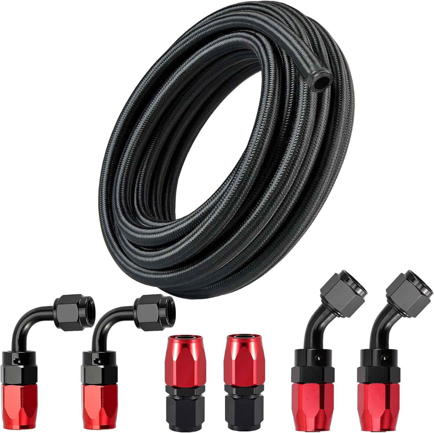 EVIL ENERGY 6AN Fuel Line Kit,AN6 Braided Nylon Fuel Hose CPE 10FT ...