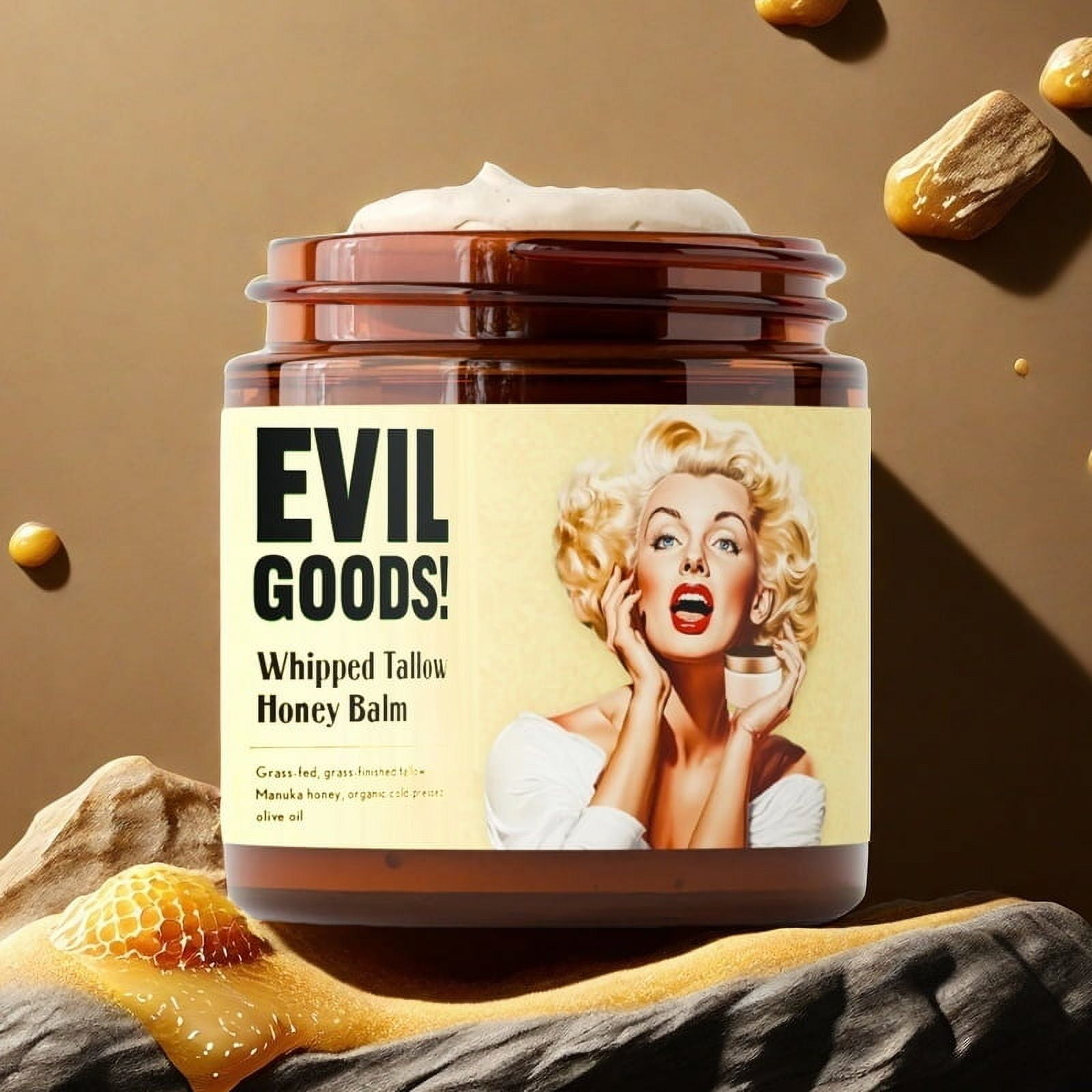 EVIL GOODS! Whipped Beef Tallow and Manuka Honey Balm, 4oz, Organic ...