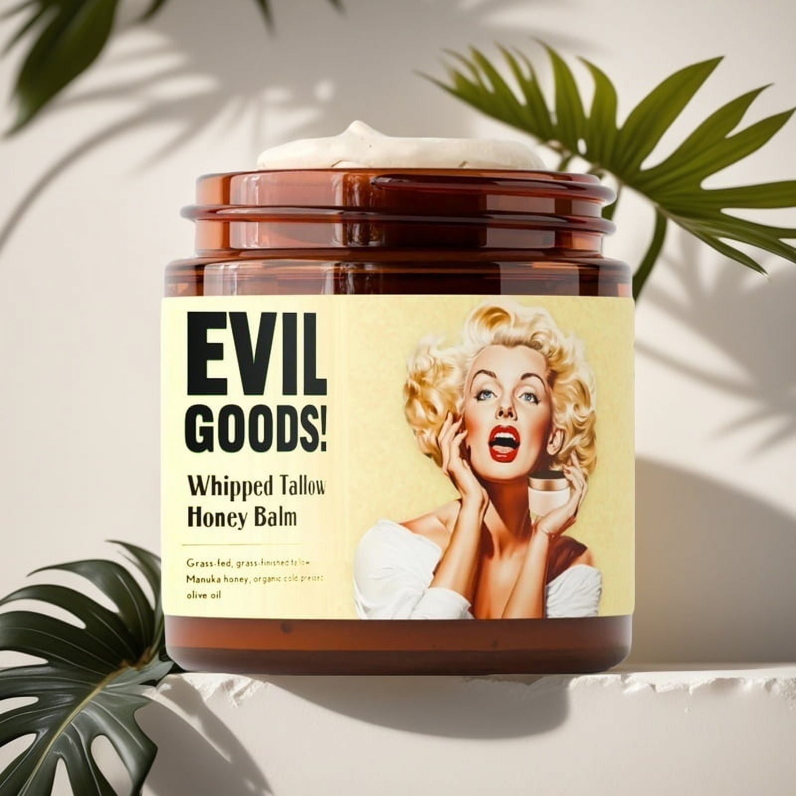 EVIL GOODS-Whipped Beef Tallow and Manuka Honey Balm, Unscented Grass ...