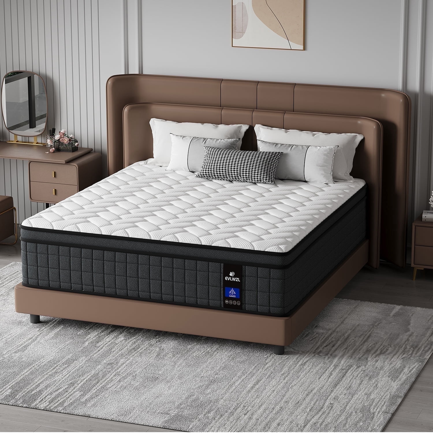 King Size Mattress,10 inch Memory Foam Hybrid Mattresses in a Box，King ...