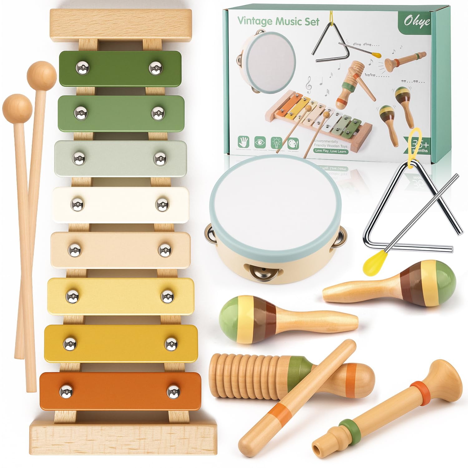 EVNYCOS Baby Musical Instruments, IFF17 6IN1 Montessori Musical Toys ...