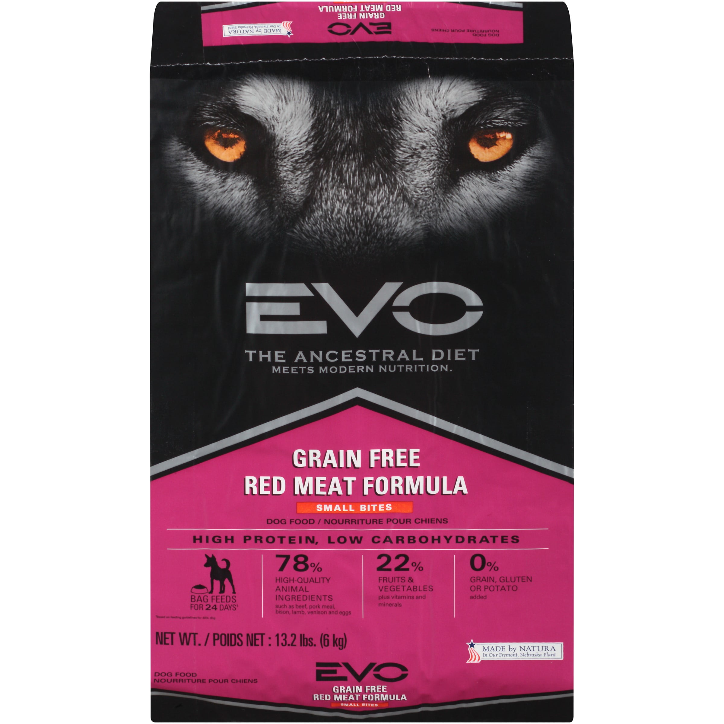 EVO Ancestral Diet Grain-Free Red Meat Formula Small Bites Dry Dog Food ...