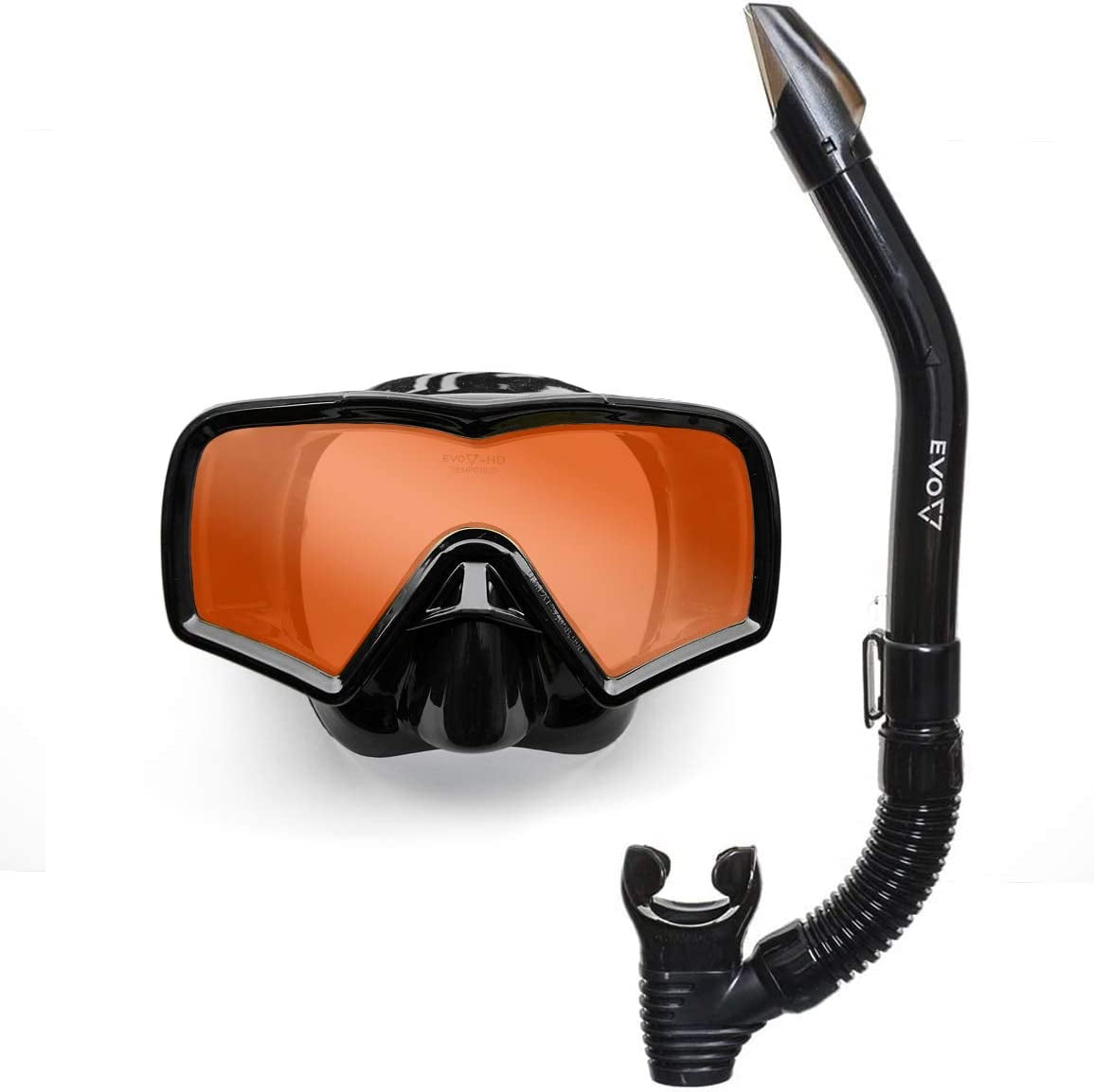 EVO Hi Definition Mask and Snorkel Combo - Single Lens - Snorkel Mask ...