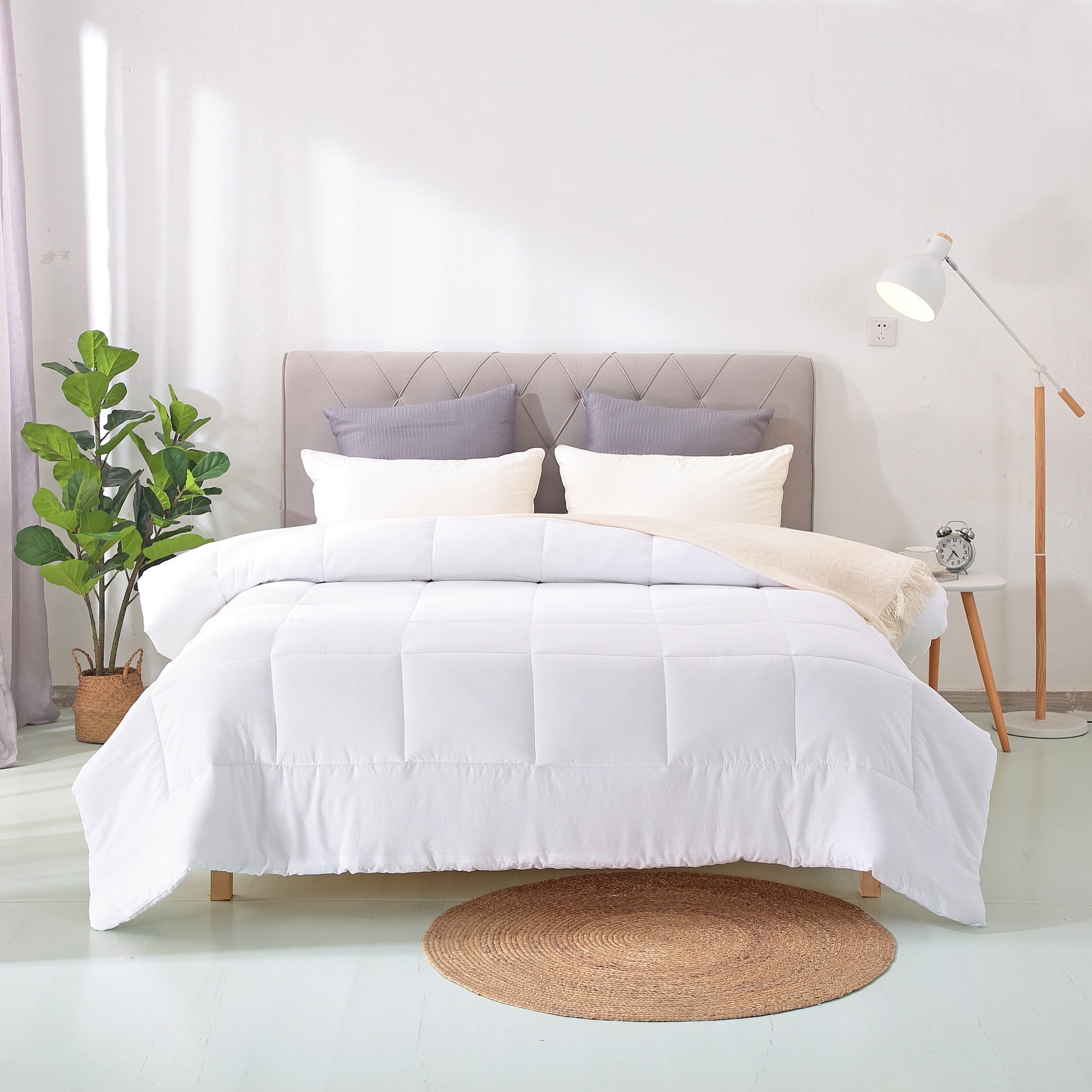 EVOLIVE All Season Pre Washed Soft Microfiber White Goose Down ...