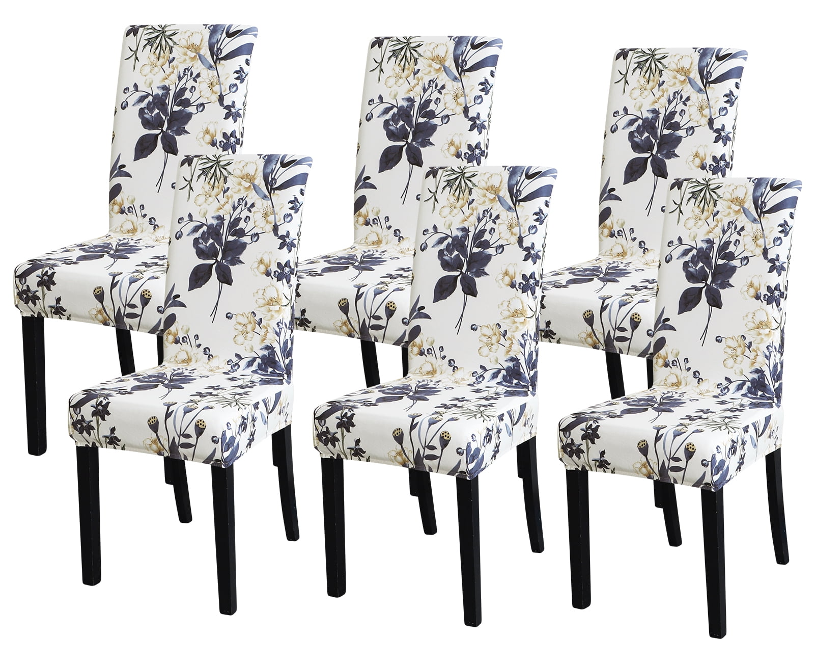 EVOLLER Chair Covers for Dining Room Set of 6,Stretch Kitchen Chair ...