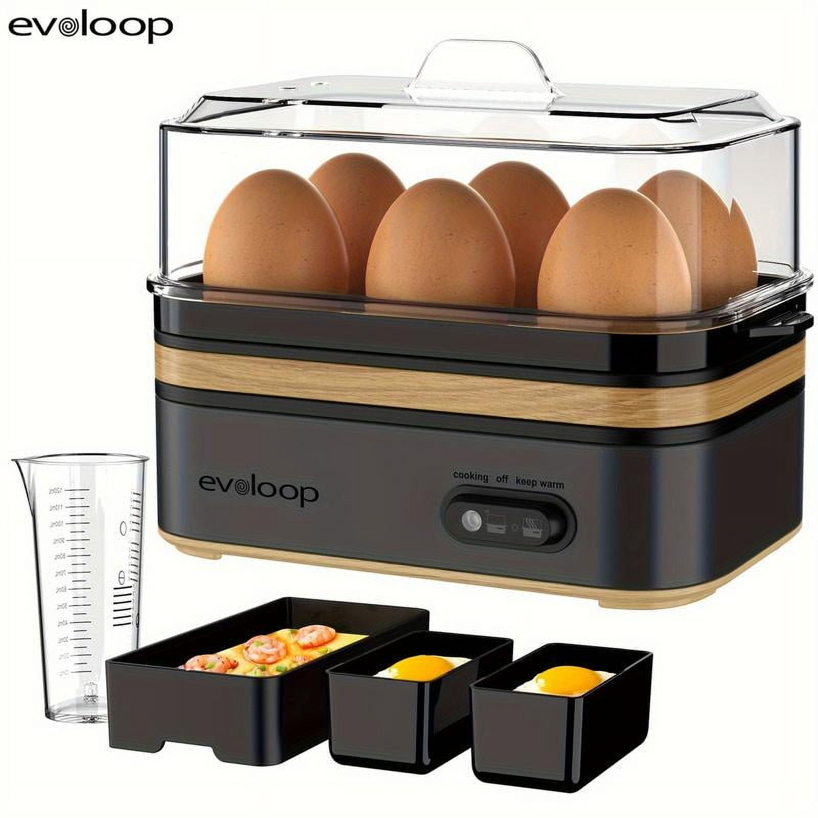 EVOLOOP Rapid Egg Cooker 6 Egg Capacity BPA free Electric Egg Cooker for Hard Boiled Eggs ...