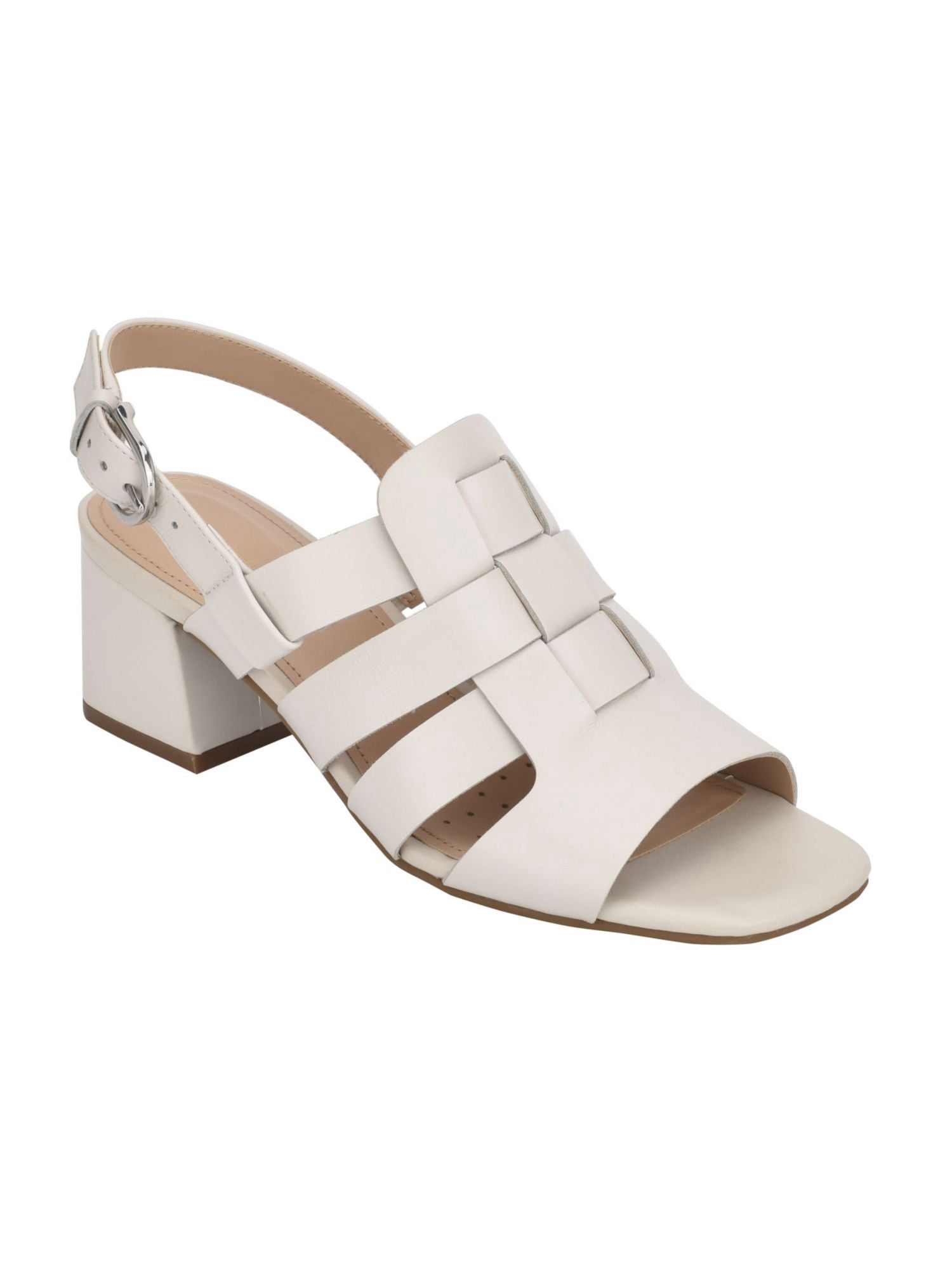 EVOLVE Womens Ivory Strappy Woven Cushioned Comfort Mona Square Toe ...