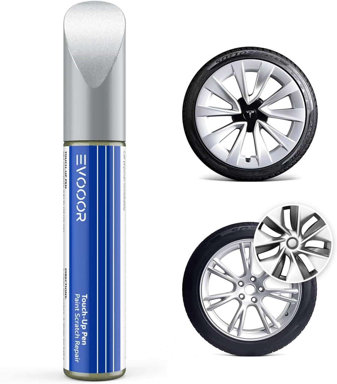 EVOOOR Tesla Wheel Rims Touch Up Paint- DIY Curb Rash Repair With Color ...