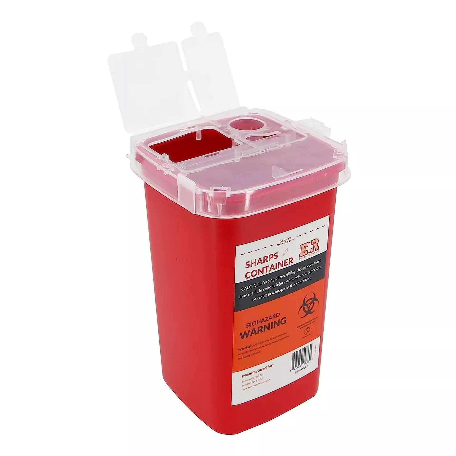 EVR202 Sharps Container Waste Disposal 1 Quarts / 32oz - RED - Walmart.com