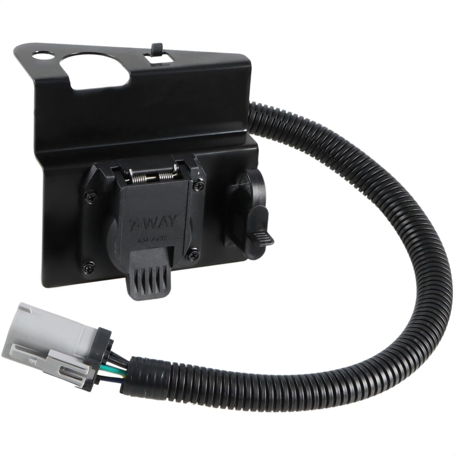 EVRBUL 4 & 7 Pin Trailer Tow Wiring Harness Plug, 4-Flat 7-Way Plug ...