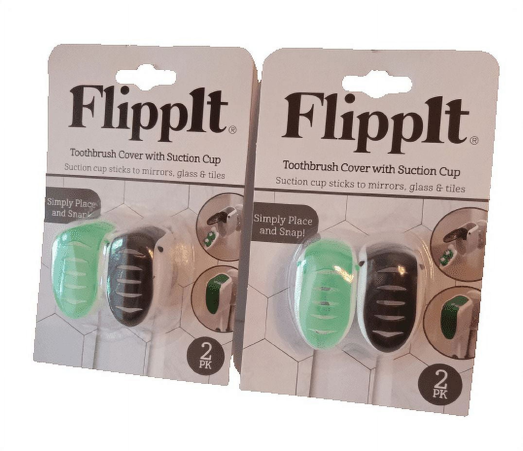 EVRI Flippit Toothbrush Holders, 2 count in pack ( 2 Packs) Black ...