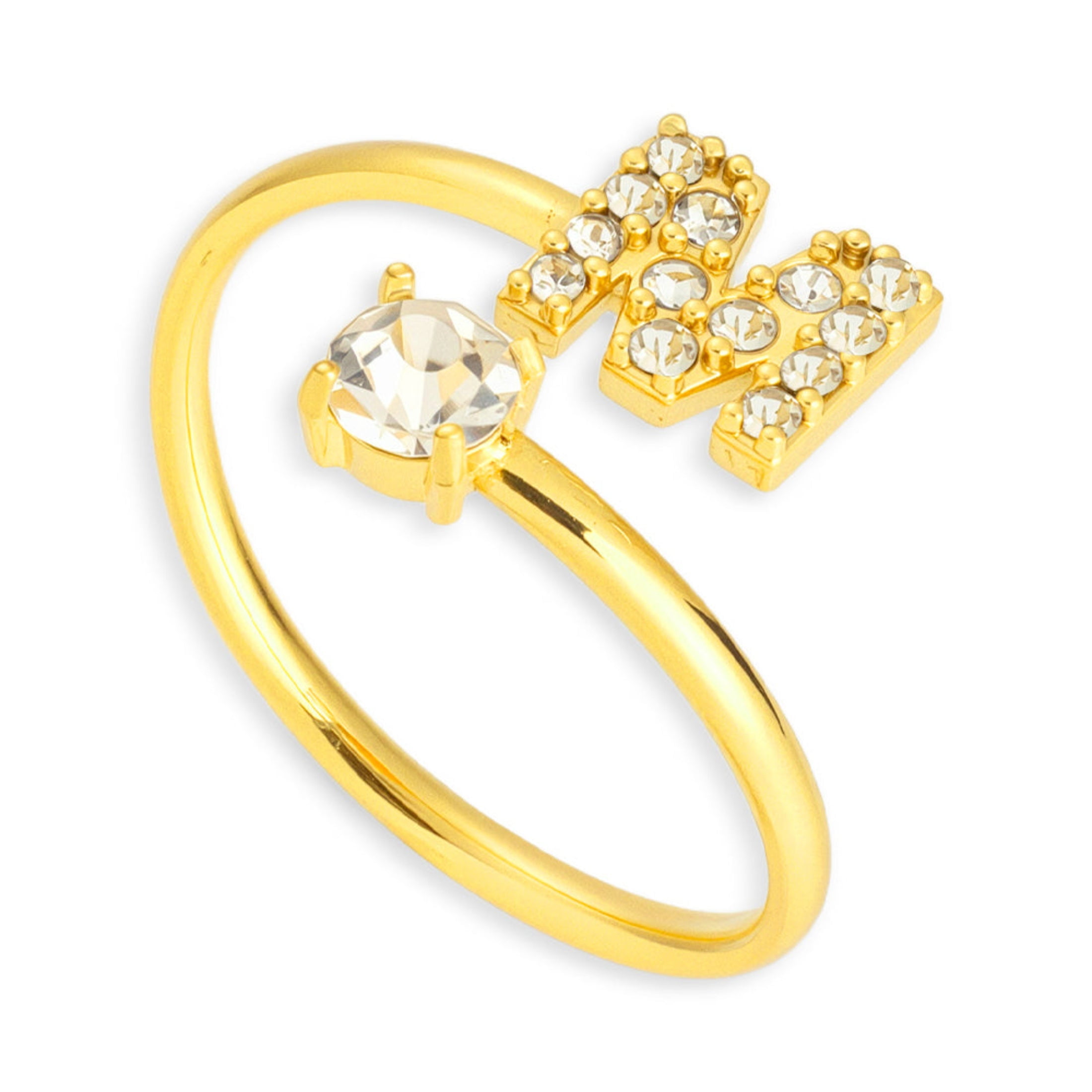 EVRY JEWELS Waterproof 18K Gold Plated Stainless Steel Sparkle Initial ...