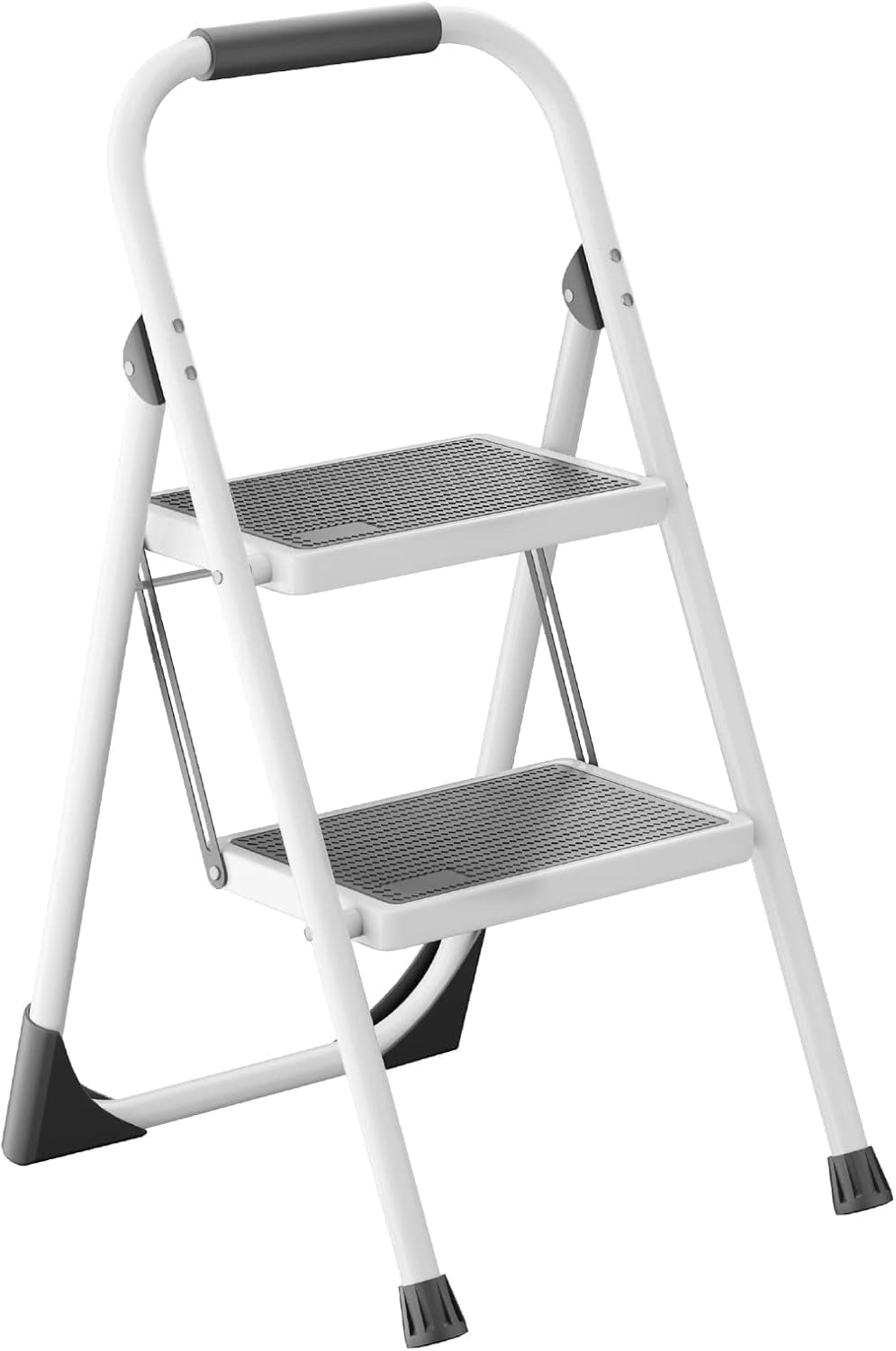 EVVIX 2 Step Ladder Folding Ladder with NonSlip and Wide Pedal Small ...