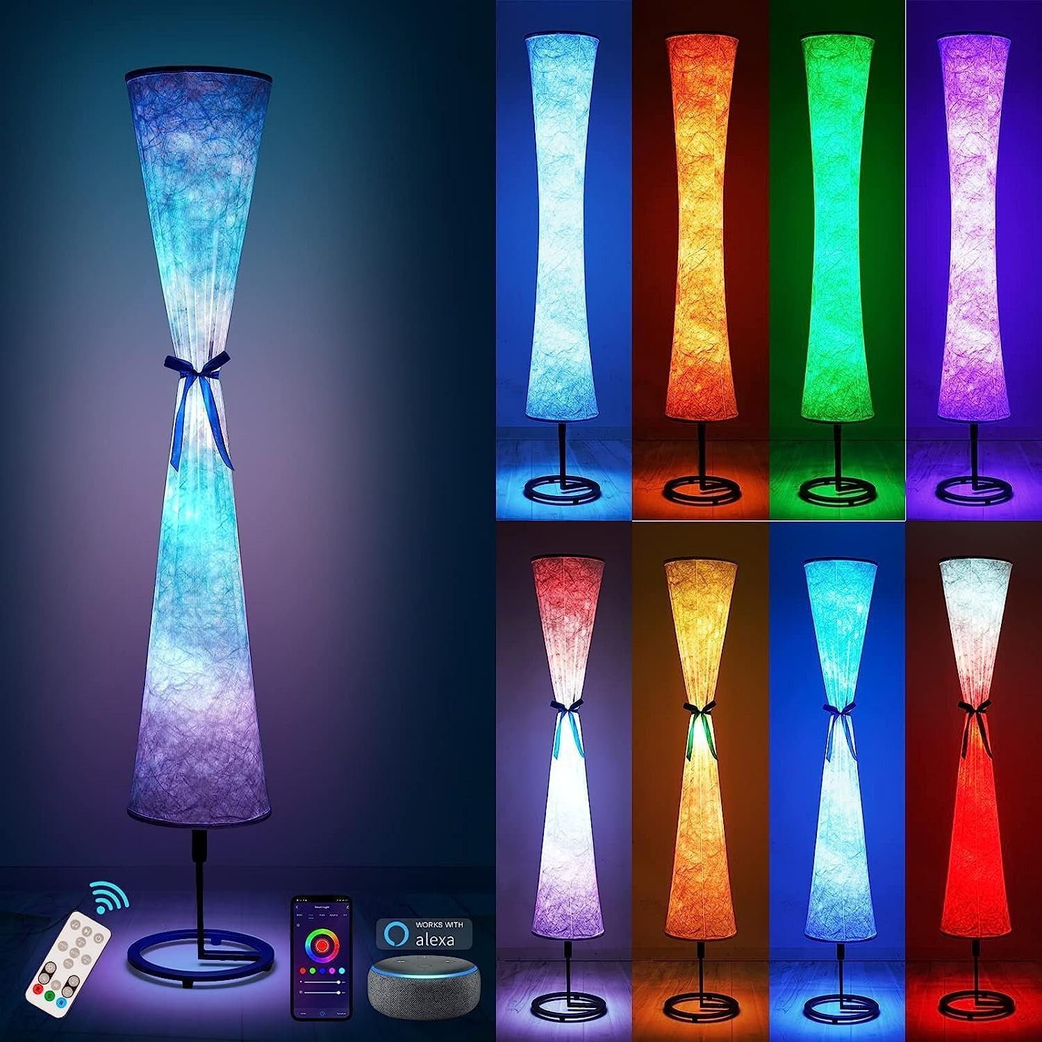 EVVIX Smart Floor Lamp RGB Color Changing LED Lamp App Control Modern ...