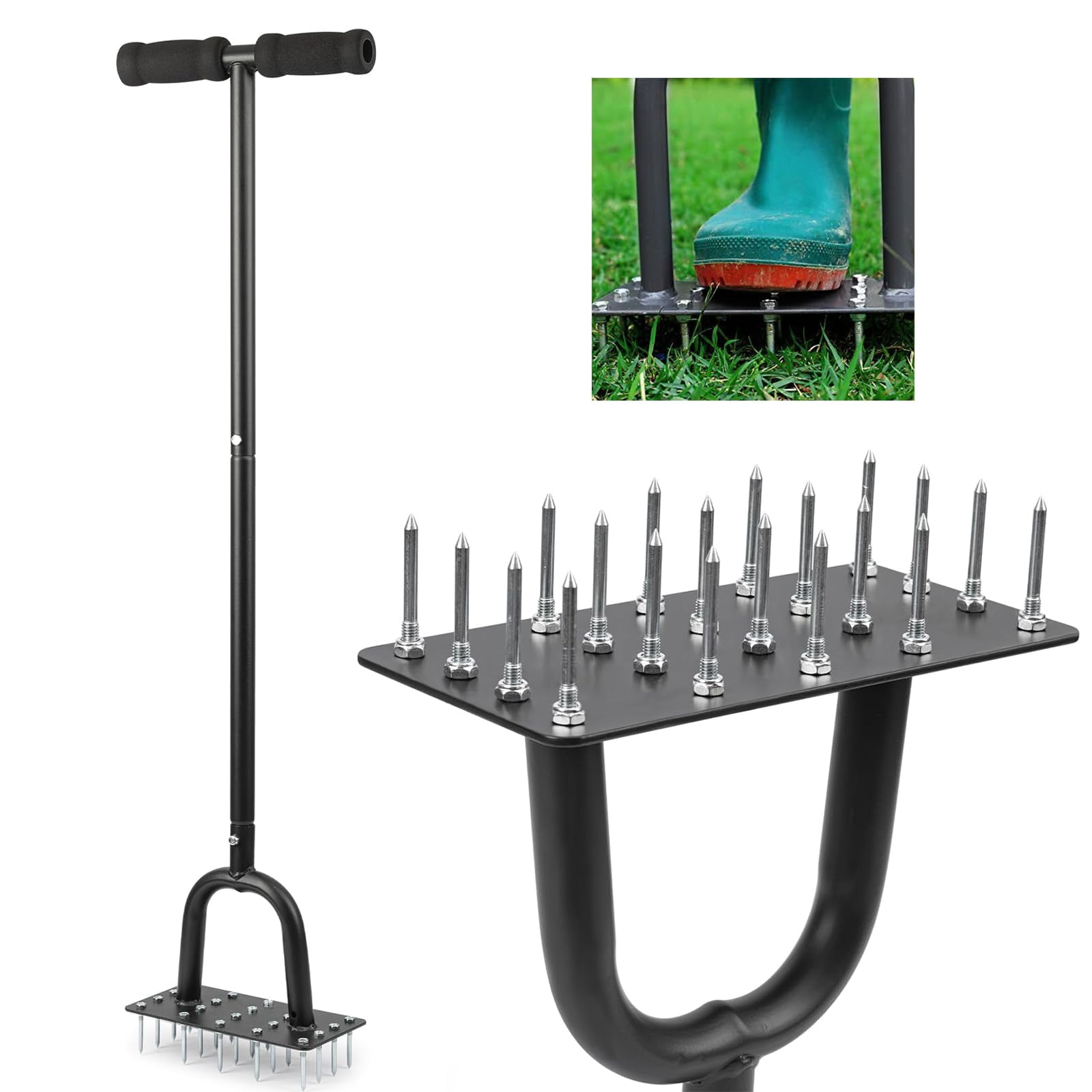 EVYLNORRS Lawn Aerator Spikes OIF8 Aerating Tool, Manual Yard Aerator ...