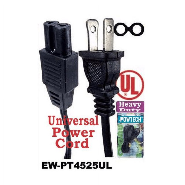 Powtech 6Ft. Double Key Slot Heavy Duty Universal Power Cord (UL ...