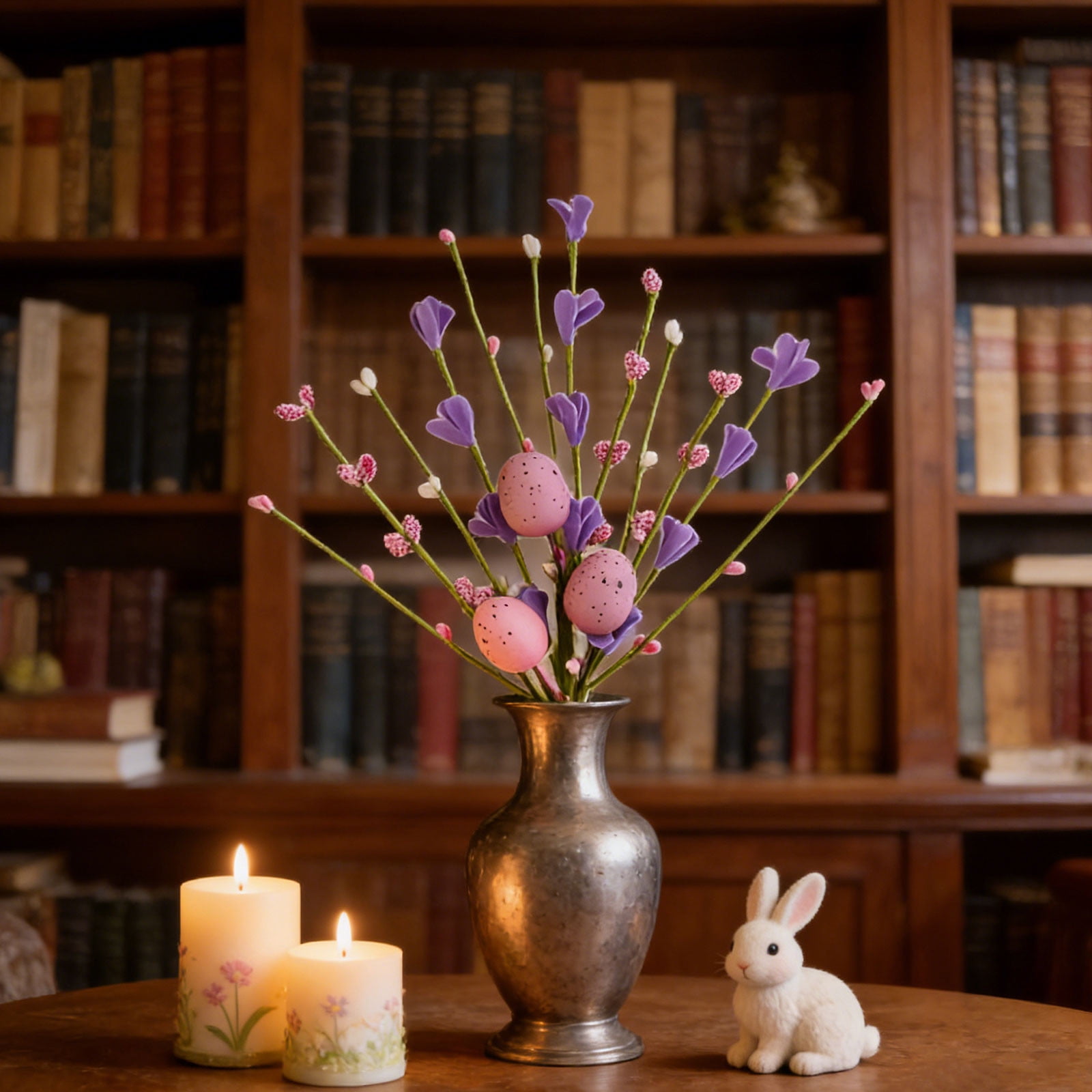 EWASWON Artificial Easter Decorations Branch with Foam Eggs, Berries ...