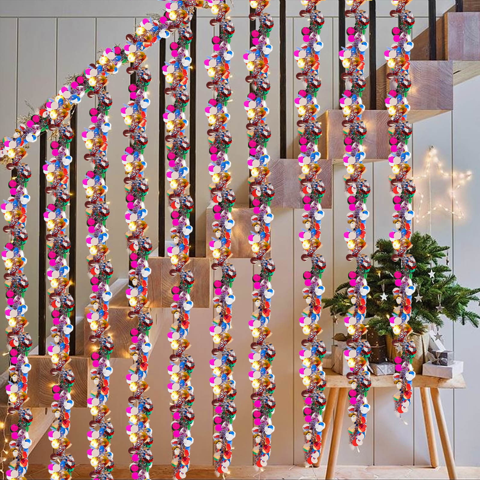 EWASWON Christmas Christmas LED Ribbon Lights, Multicolor Warm Light ...