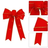 EWASWON Lighted Christmas Bow with Warm White LED Lights - Large Red ...
