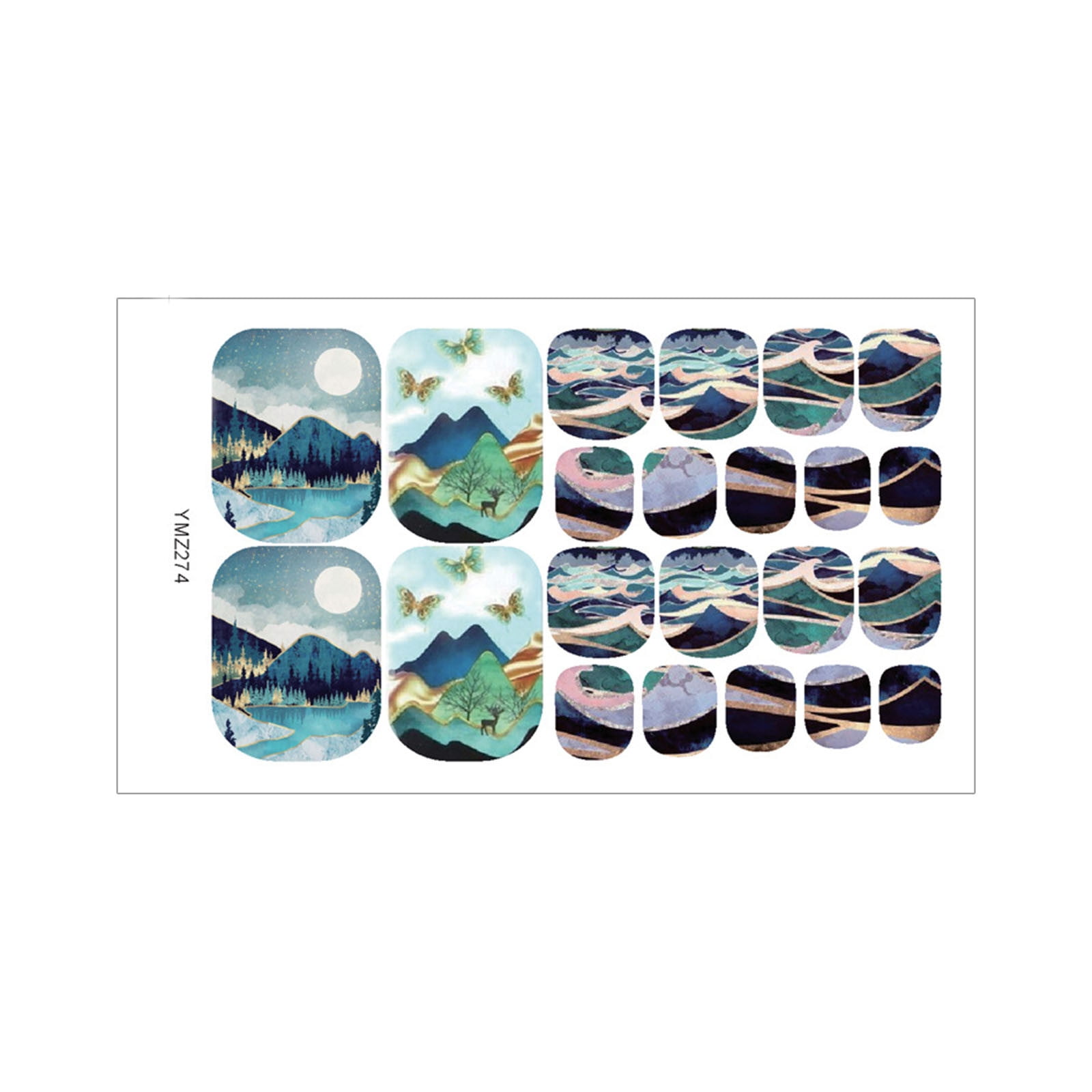 EWASWON Manicure Foot Sticker Retro Hot Stone Pattern Star Foot Nail ...