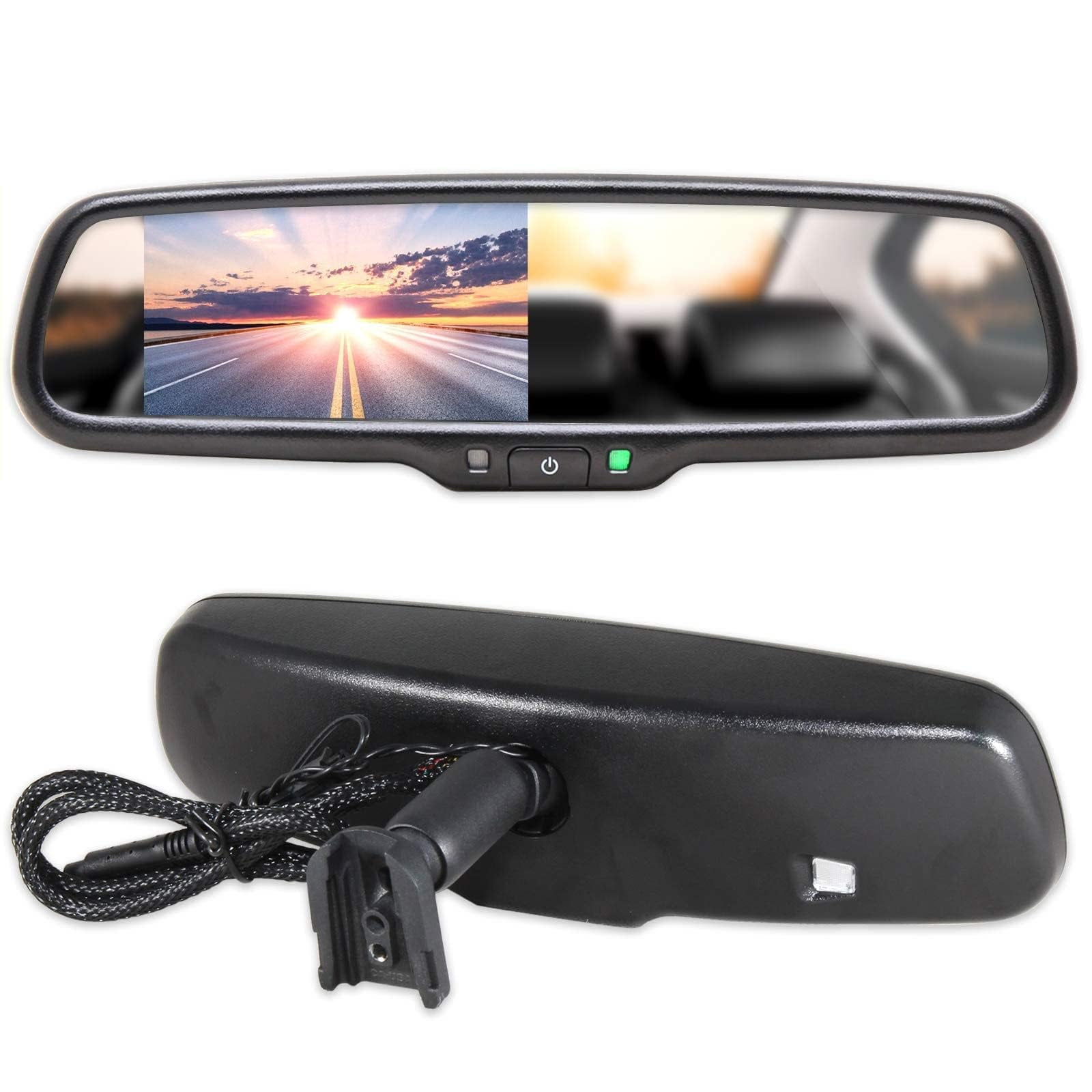 EWAY Car Auto Dimming Interior Rear View Mirror and 4.3" LCD Screen ...