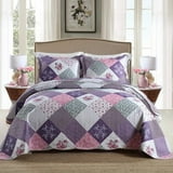 Free Shipping! EWAYBY King Quilt Bedding Set 3-Piece Bedspread Coverlet ...