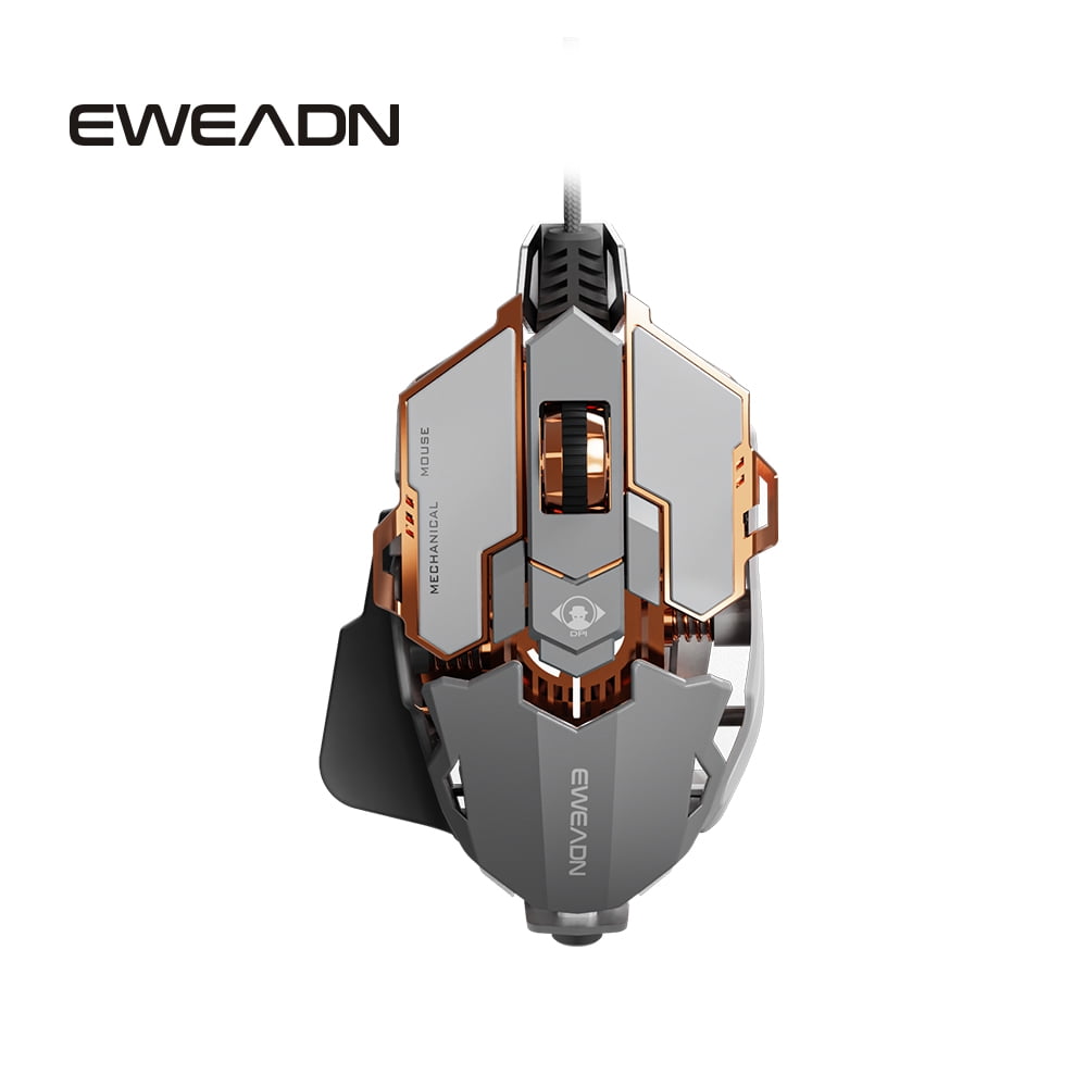 EWEADN G5 USB Wired Gaming Mouse Silent or audible optional, Buttons Macro Function Keys, for ...