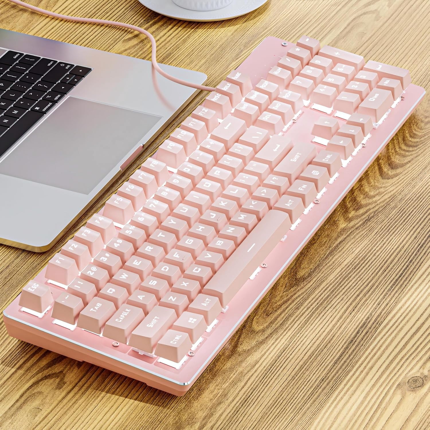 EWEADN TK100 Typewriter Keyboard Wired Mechanical Keyboard, 104 ...