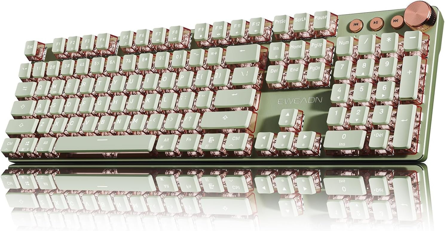 Typewriter Style Mechanical Gaming Keyboard, Wired Mechanical Keyboards ...