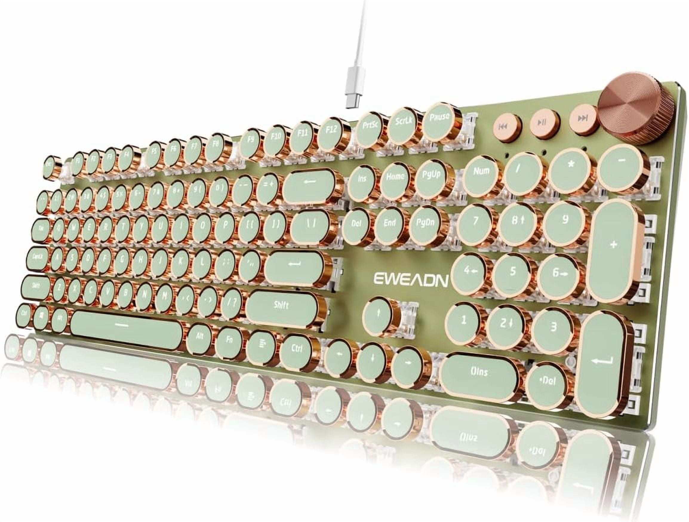 EWEADN Typewriter Style Mechanical Keyboard, Wired Typewriter Keyboards ...