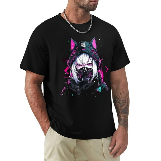 EWH Anime Manga Cyberpunk Aesthetic Techwear Harajuku T-Shirt - Walmart.com